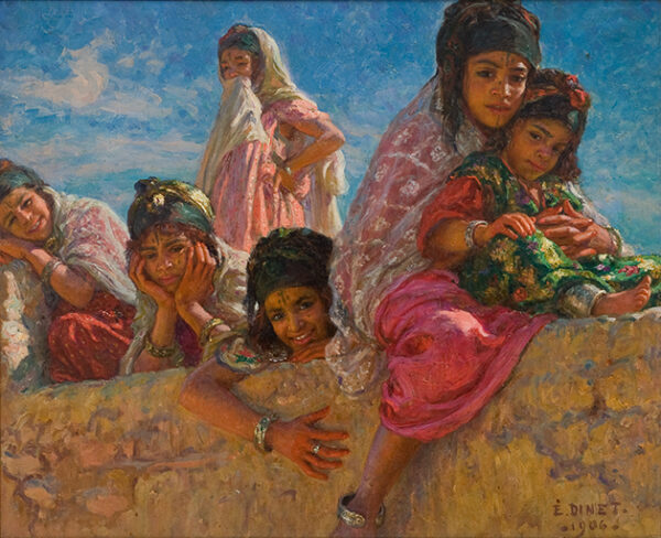 Étienne Nasreddine Dinet (1861-1929), Sur une terrasse, un jour de fête ...